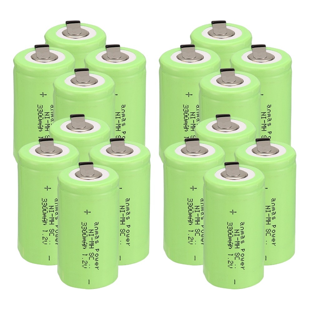 Anmas Power 2-16Pcs Green Color SC 3300mAh SC Sub ... – Grandado