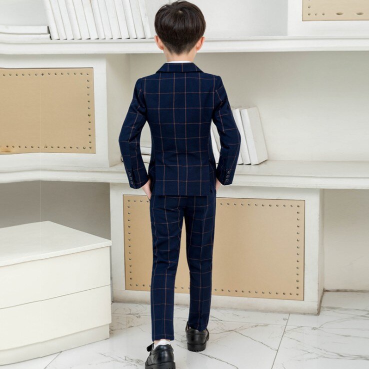 Plaid 2-12Y Boy Formal Suit Boy Weddibg Blazer KS-... – Vicedeal
