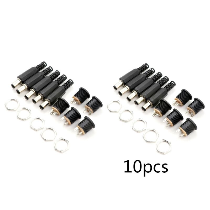 10 pcs 12V 3A Plastic Male Plugs + Female Socket P... – Grandado