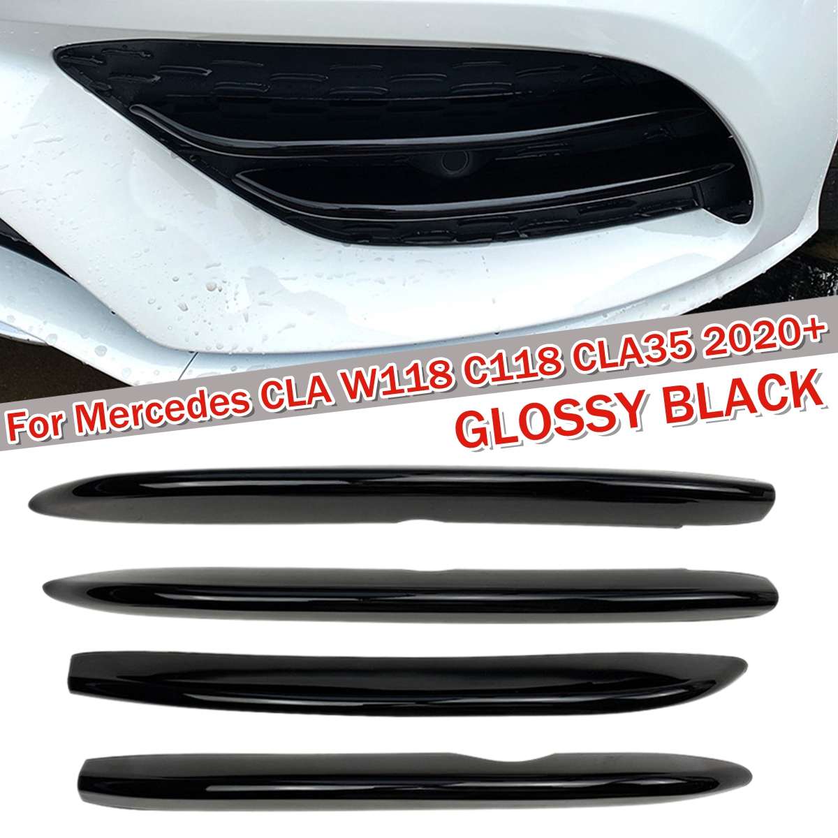 4Pcs Voorbumper Air Vent Splitter Canard Voor Merc... – Grandado
