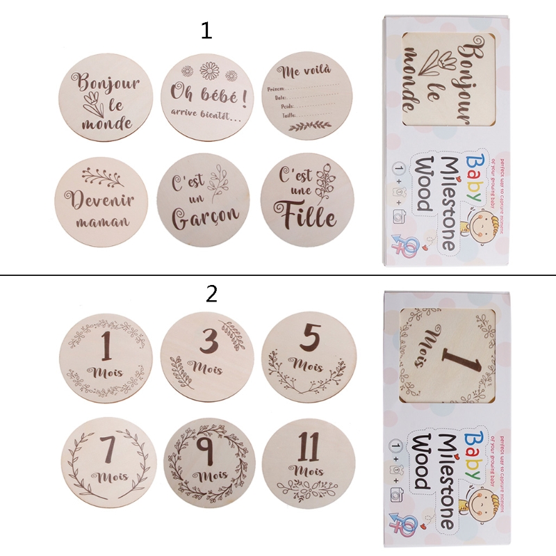 6 Pcs Handmade Baby Milestone Cards Infants Birth ... – Grandado