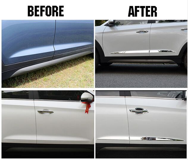 FIT FOR HYUNDAI TUCSON CHROME SIDE DOOR LINING DEC... – Vicedeal