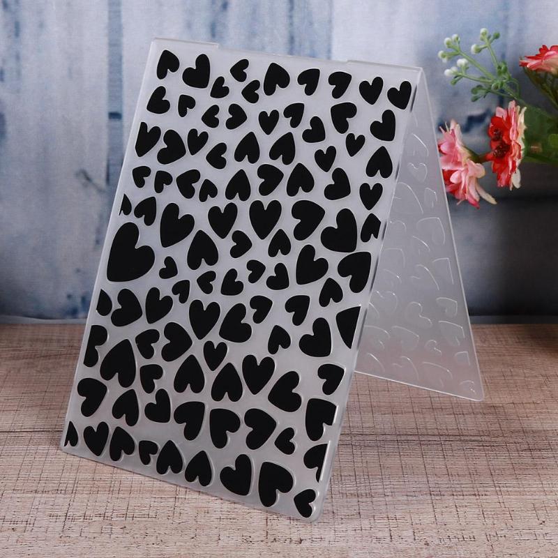 Love Heart Pattern DIY Plastic Scrapbook Embossing... – Grandado