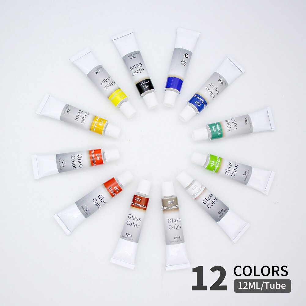 Memory 12 Colors Acrylic Glass Paints Set Art Pain... – Vicedeal