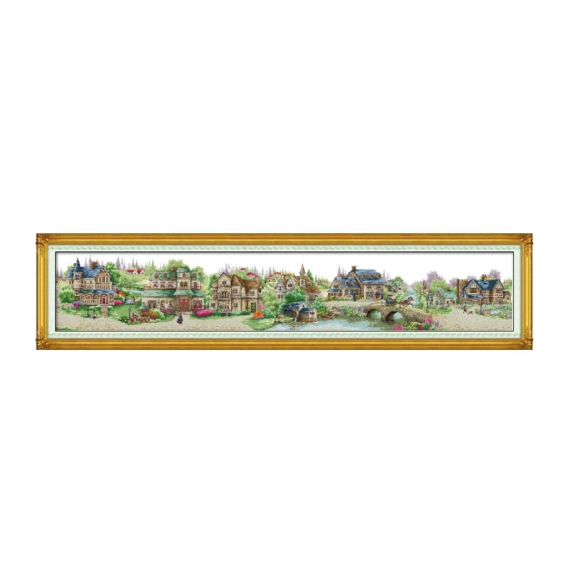 Europæisk by korssting kit 18ct 14ct 11ct tæl tryk... – Grandado