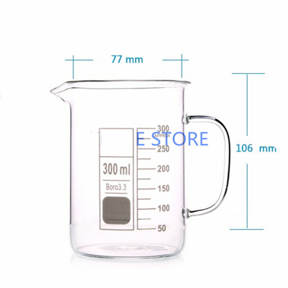 300mL Glass Beaker with Handle Chemical Lab Glassw... – Grandado