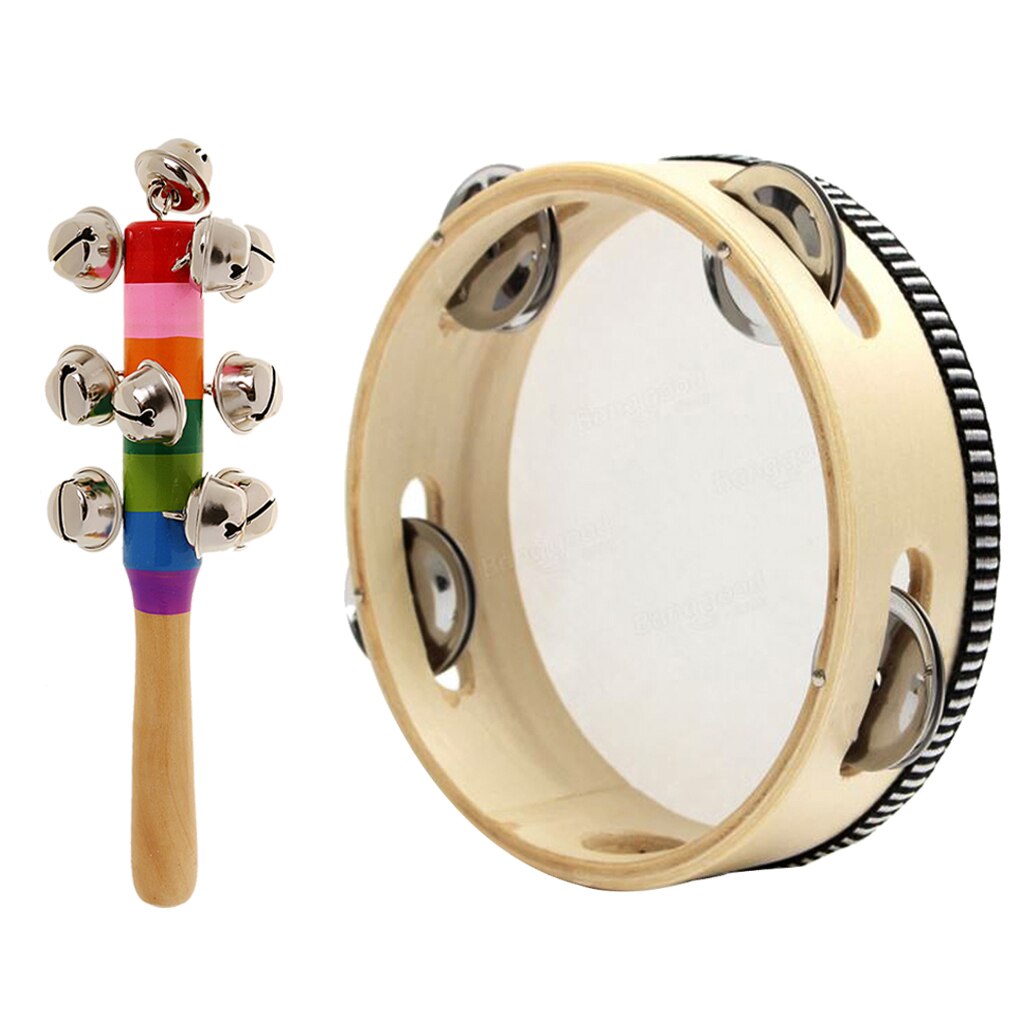 Musical Tambourine Percussion Drum Rainbow Hand Sh... – Grandado