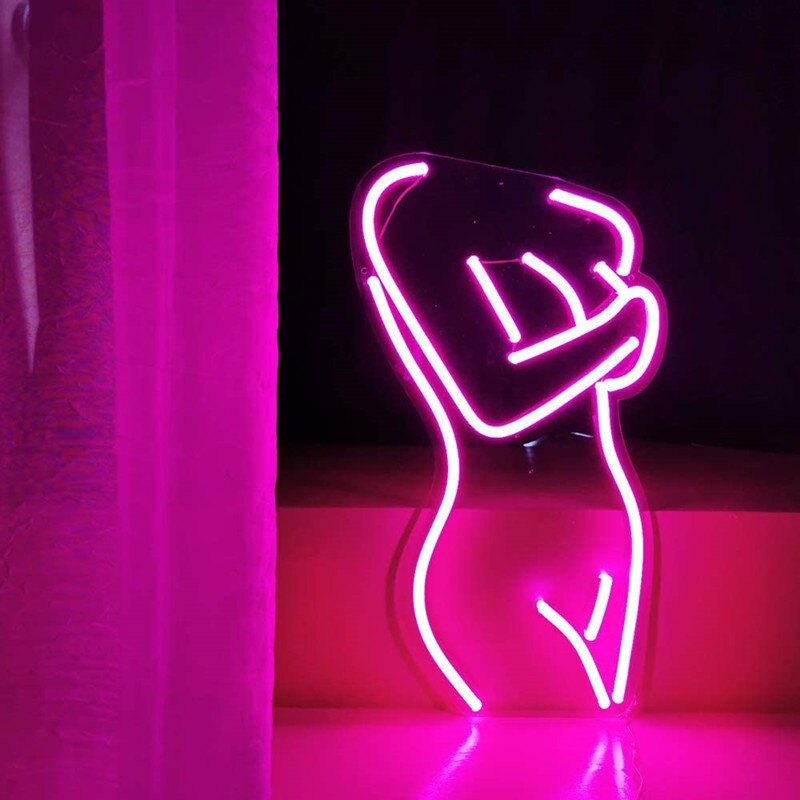 LED Neon Sign Female Model Acrylic Wall Hanging Bo... – Grandado