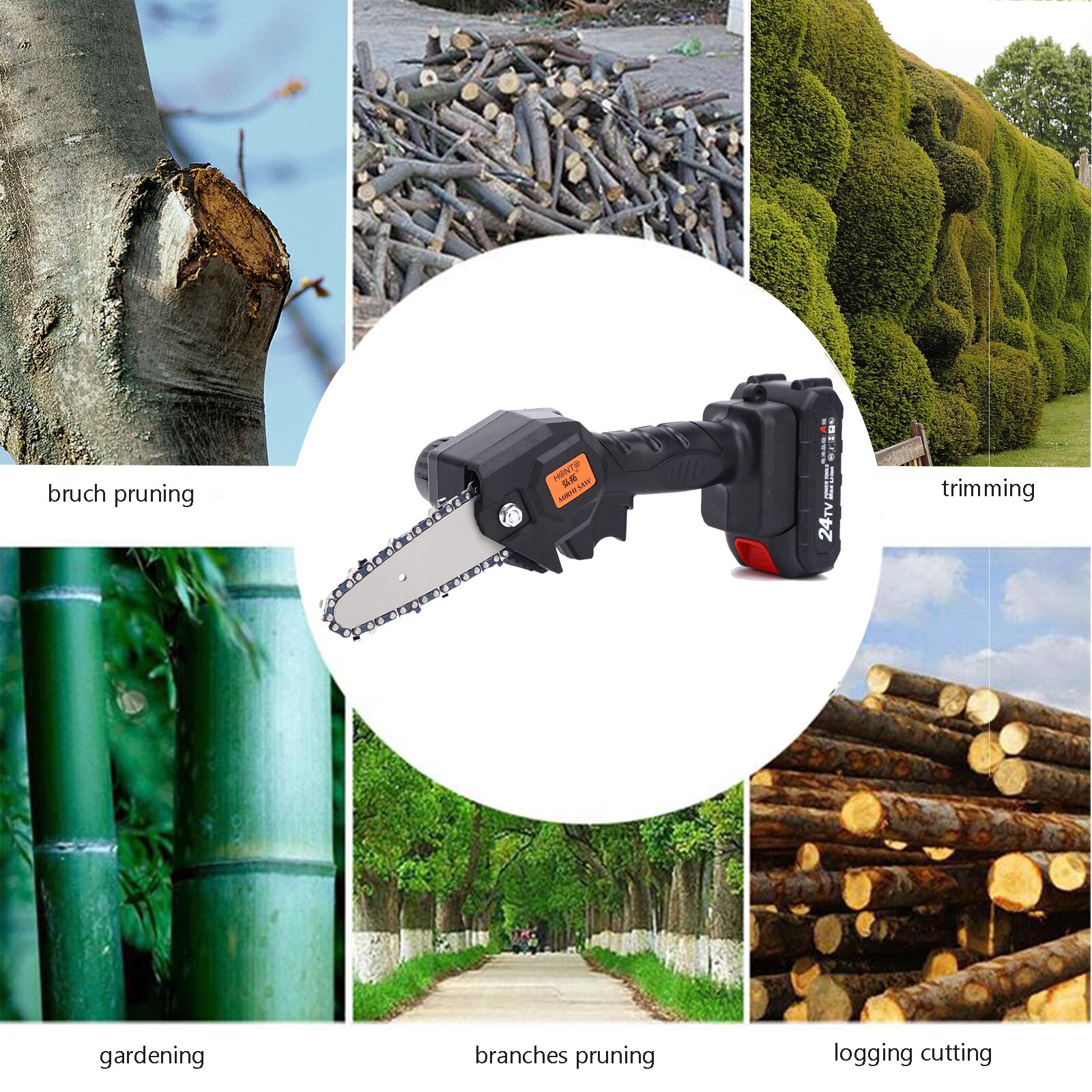 21V Mini Kettingzaag Draadloze Snoeien Elektrische... – Vicedeal