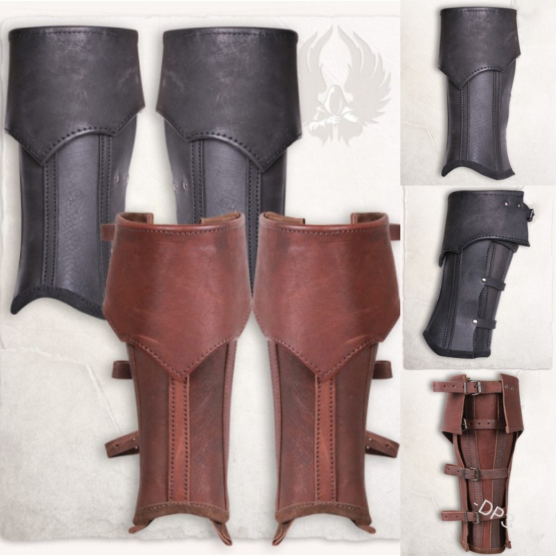 Medieval Viking Larp Greaves Leg Protector Leather... – Grandado