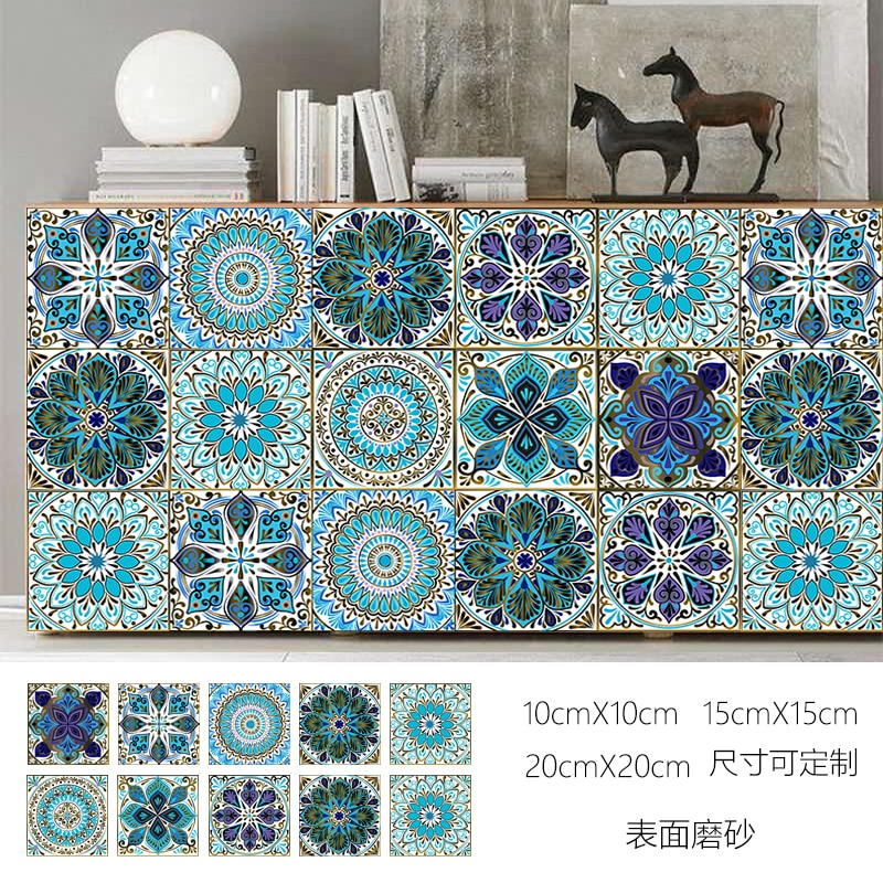 Pegatina de pared de superficie mate estilo Mandal... – Grandado