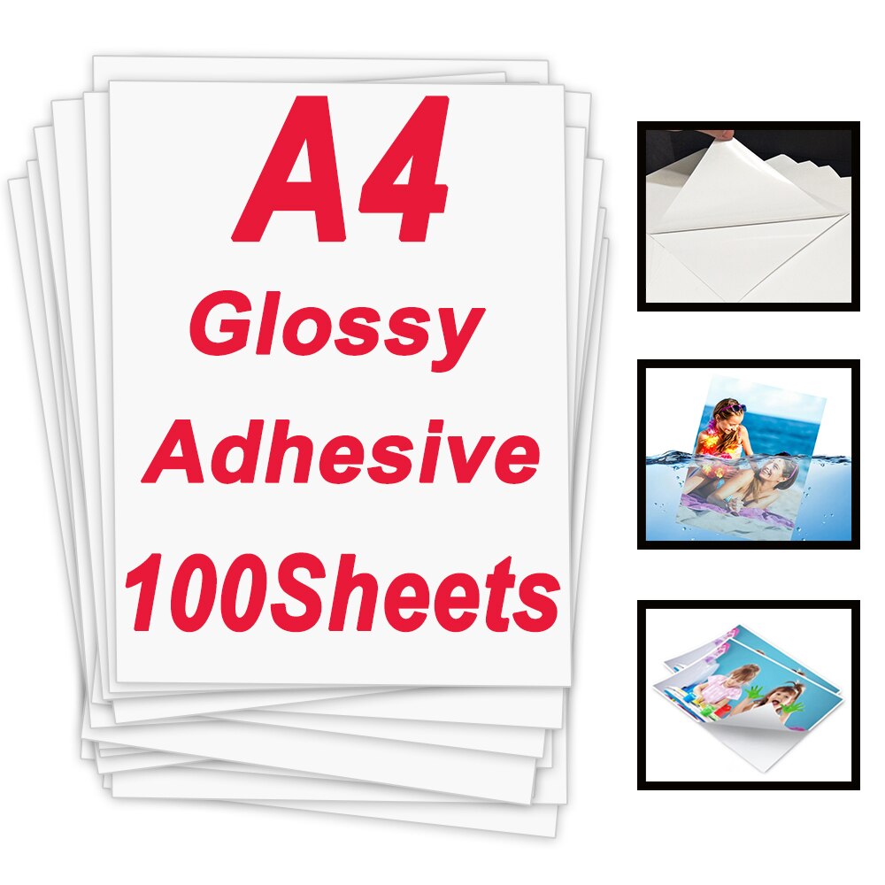 100 Vellen 120G Glossy Zelfklevend Fotopapier A4 W... – Grandado