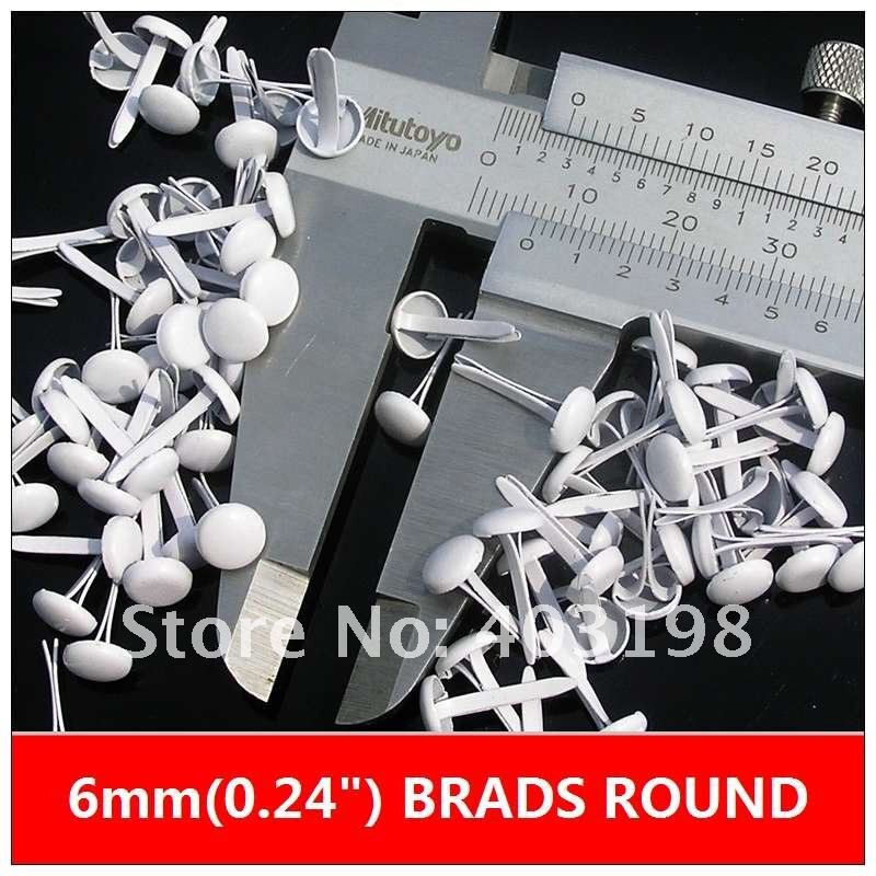 White color scrapbooking Brads, Small round nails ... – Grandado