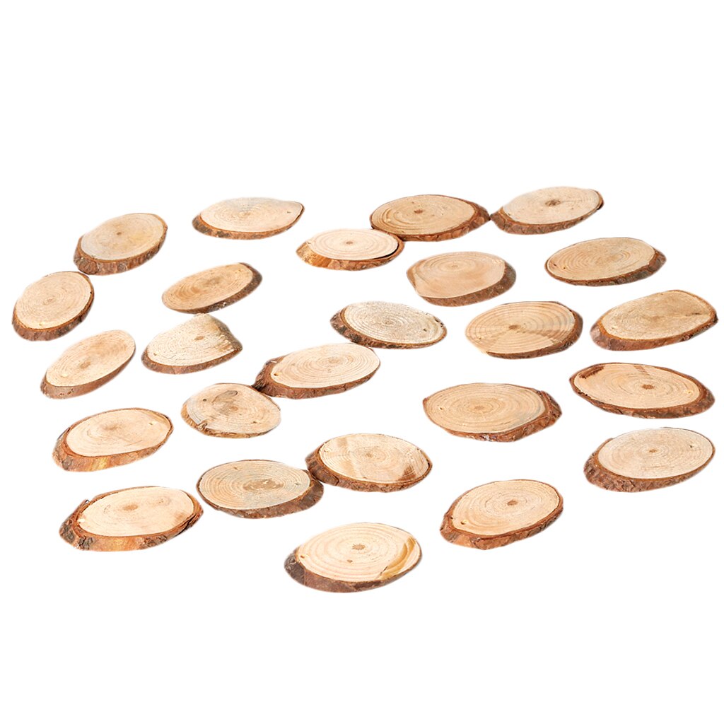 25 Pack Wooden Round Rustic Wood Slices for Weddin... – Grandado