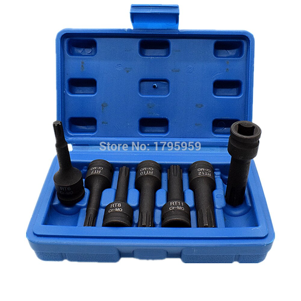 7pc Impact Socket Bit Set 3/8" Square Drive Chrome... – Grandado