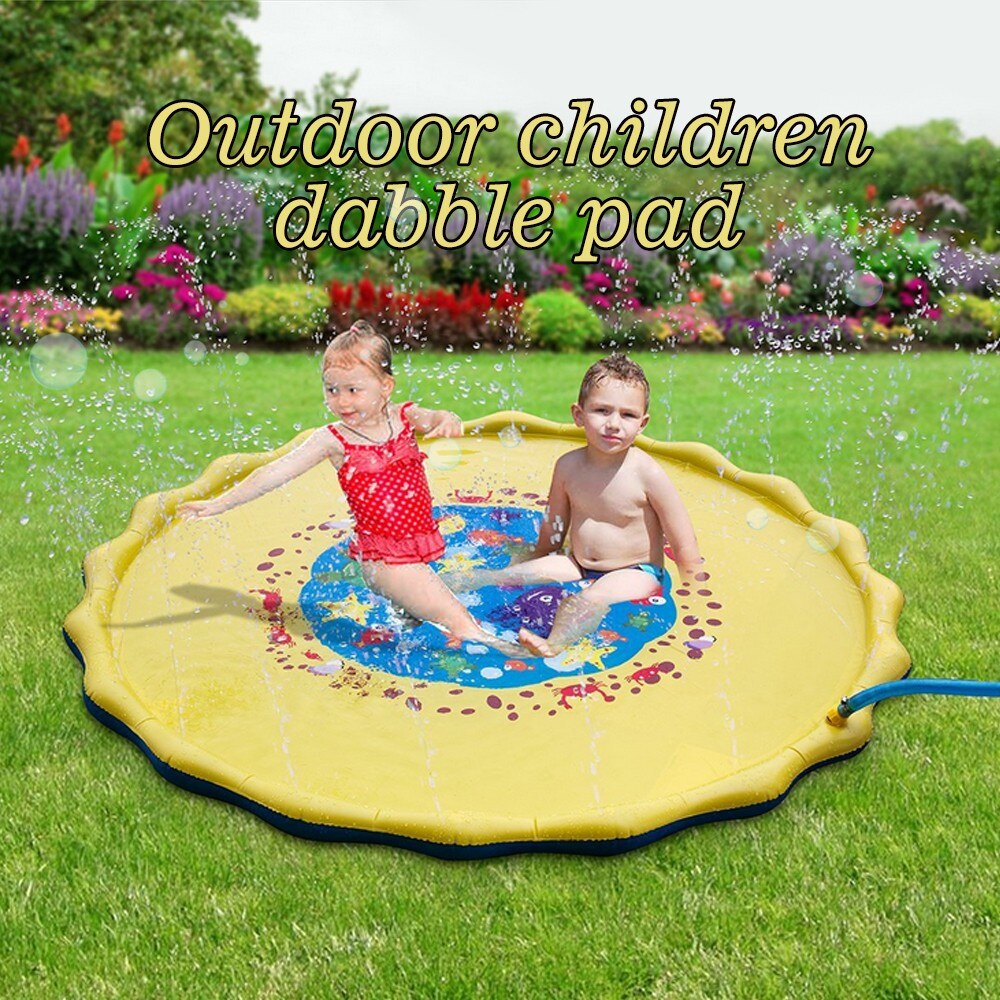 Kids Water Sprinkle and Splash Pad Play Mat Diamet... – Grandado