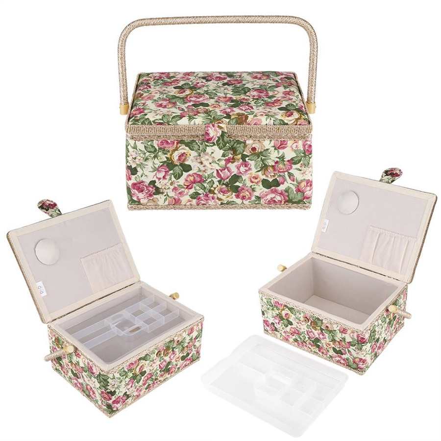 Sewing Basket Fabric Floral Printed Sewing Storage... – Vicedeal