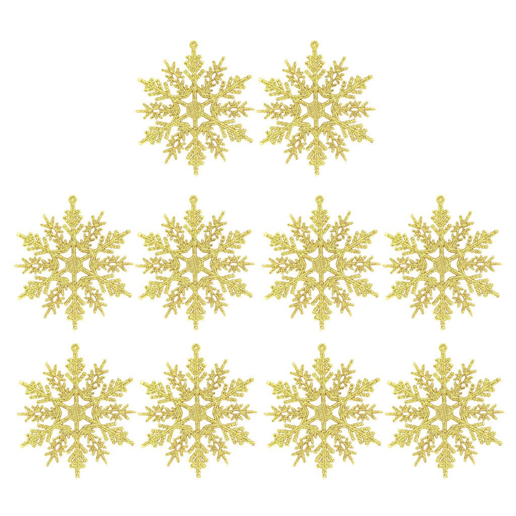10Pcs Glitter Snowflake Christmas Ornaments Xmas T... – Vicedeal