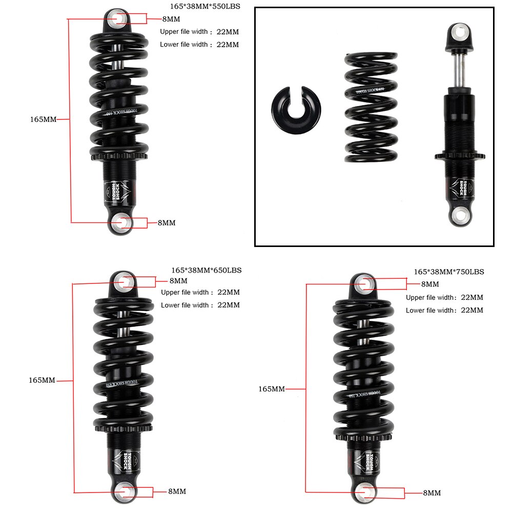 MTB Damping Rear Shock Adjustable W/ Lock-Out 550-... – Grandado