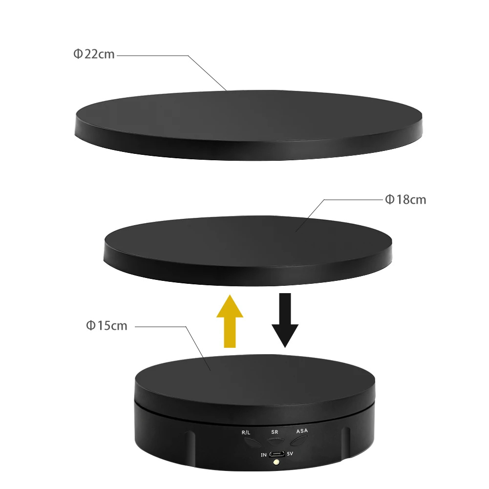3 Speeds Electric Rotating Visualizer 360° Turntab... – Grandado