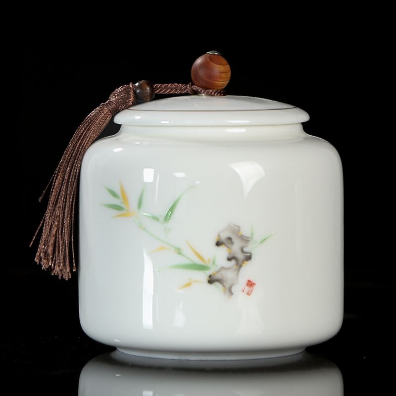 Boutique Ceramic Tea Caddy Travel Portable Round S... – Grandado