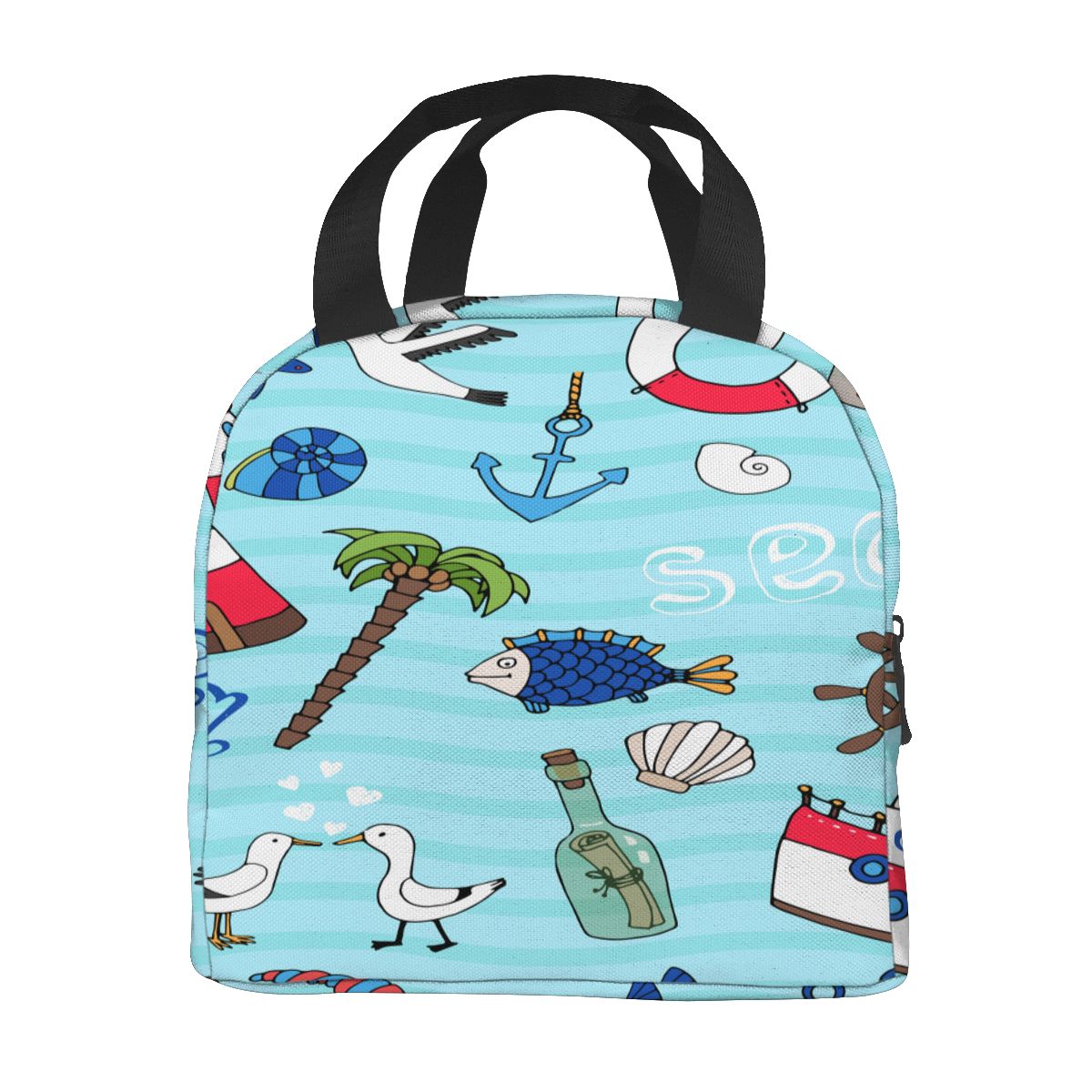 Insulated Lunch Bag Thermal Cute Nautical Element ... – Grandado