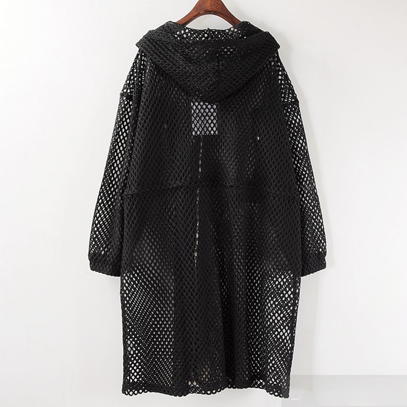 [EWQ] Spring black big size net mesh drawstring wa... – Grandado