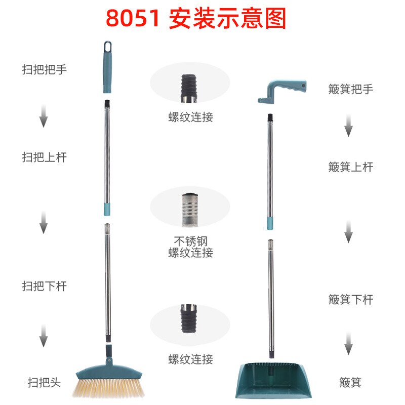 Sweep dustpan set household soft hair wiper plasti... – Grandado