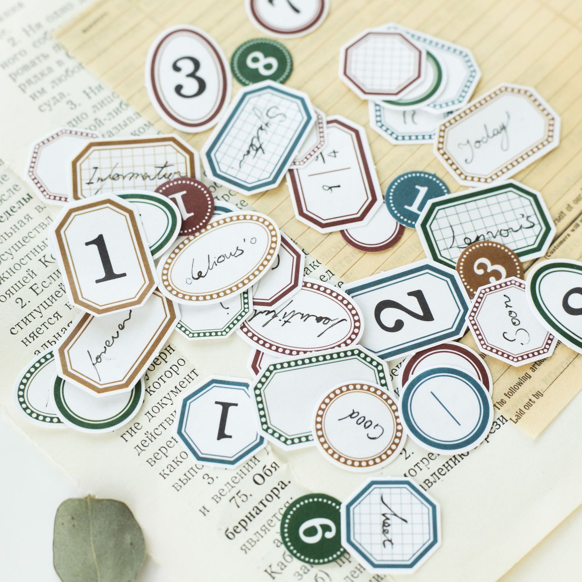 100 Pcs Retro small label series decorative Simpli... – Grandado