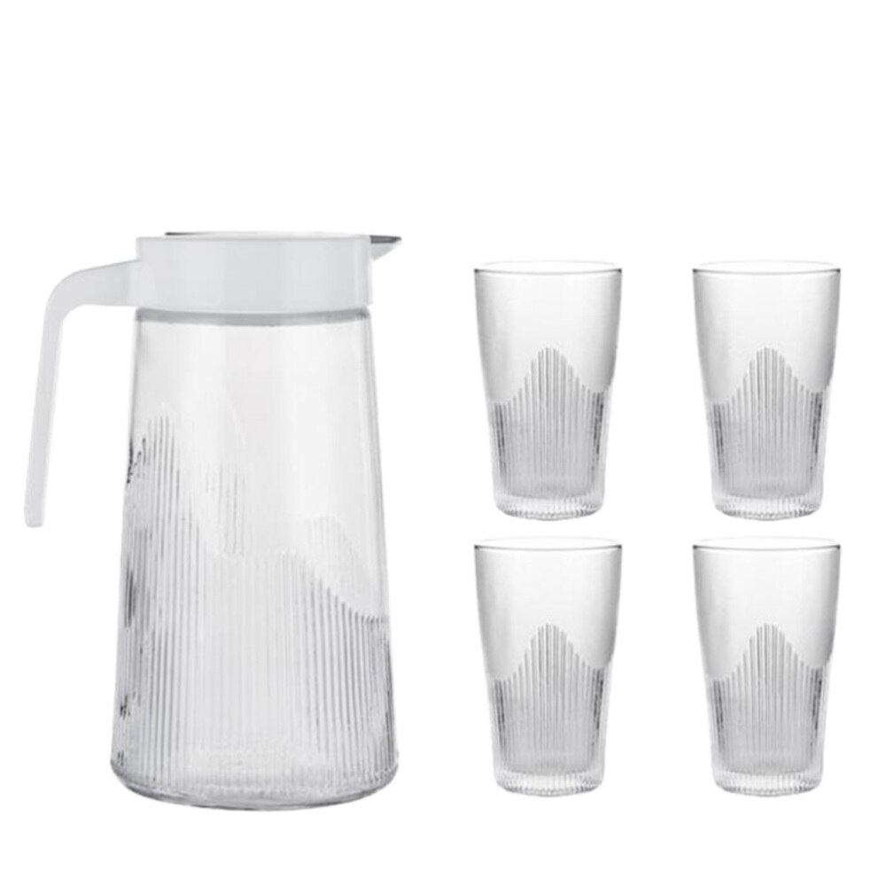 Glass Pitcher Water Jug Carafe with Cups Beverage ... – Grandado