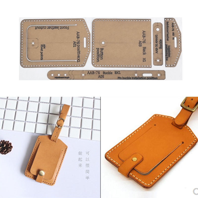 1 Set DIY Leather Handmade flip Luggage Tag Sewing... – Vicedeal