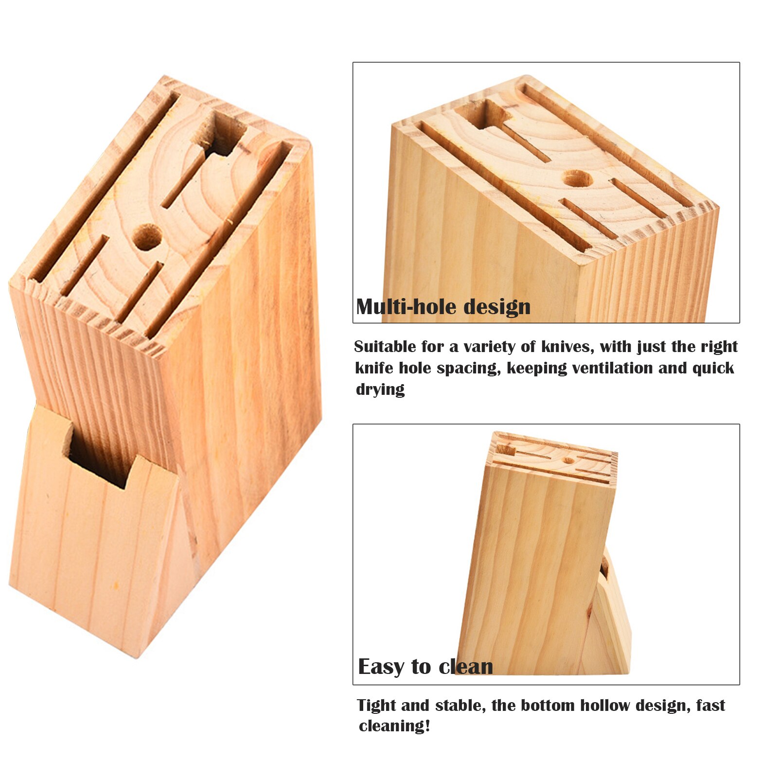 Universal Wooden Knife Block Holder Functional Bam... – Grandado