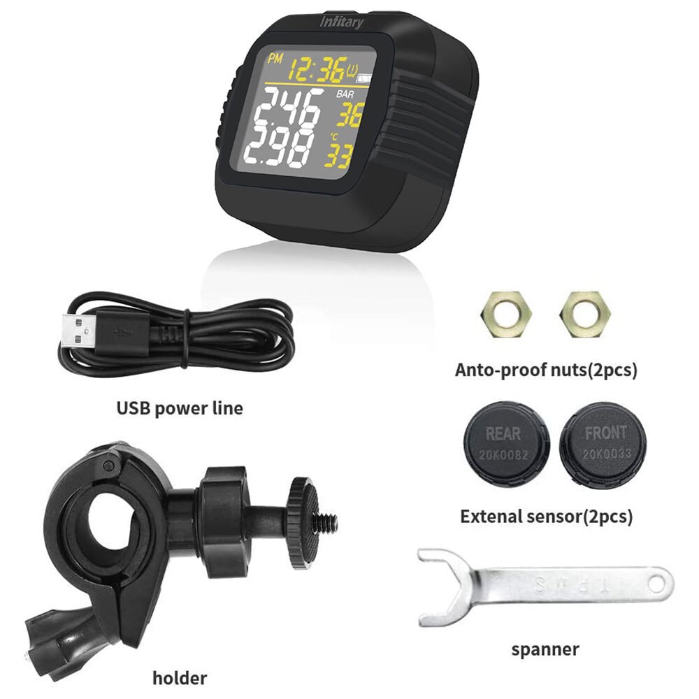 Infitary Motorcycle TPMS Tire Pressure Monitoring ... – Grandado