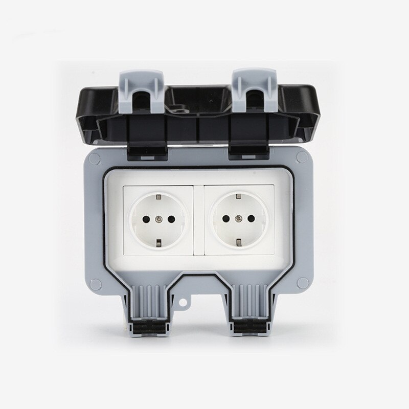 EU 2Power Socket IP66 Weatherproof Wall Power Sock... – Grandado