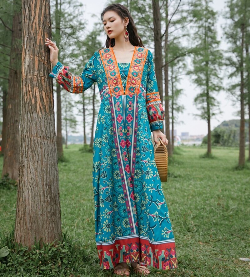 2022 Boho Chic Dress Summer Vacation Long Sundress... – Vicedeal