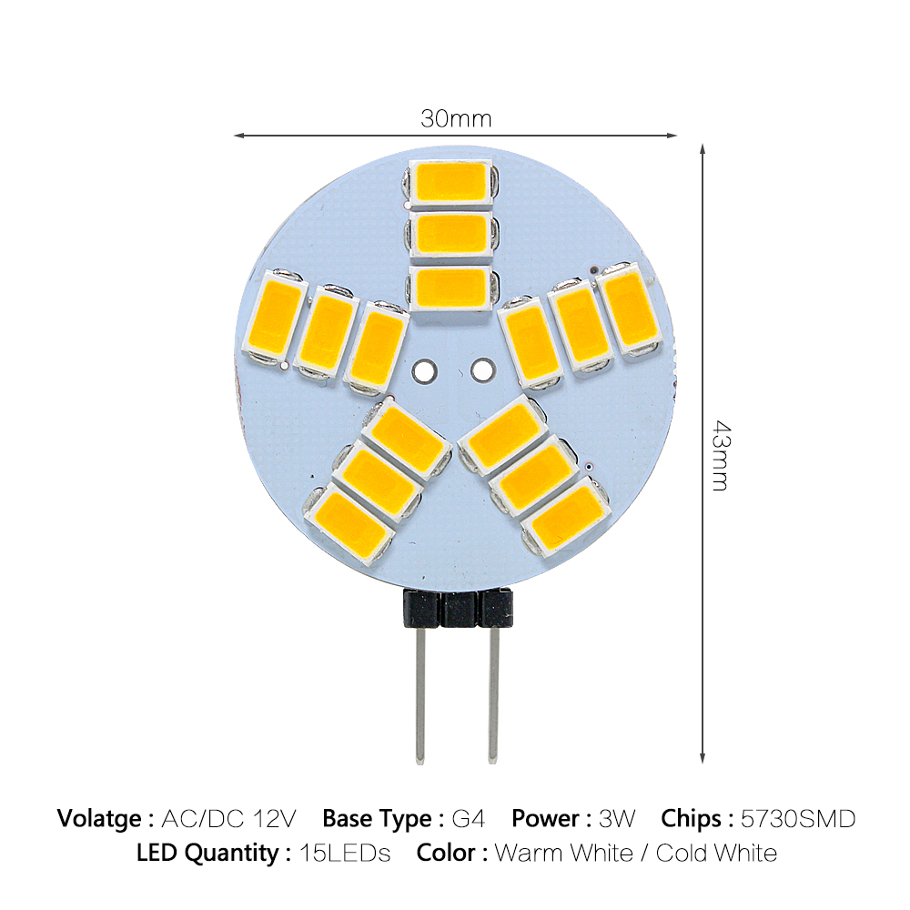 G4 AC DC 12V led Lampe 3W High Power 5730SMD Erset... – Vicedeal
