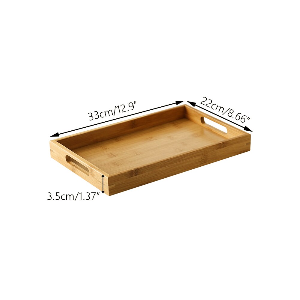 Bamboo Serving Trays Raised Edges Wooden Carry Han... – Vicedeal