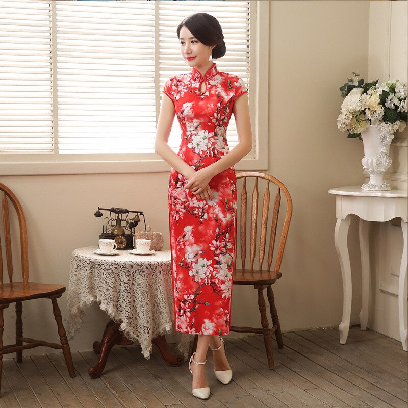 Cheongsam Chinese Female Long Retro Self-Cultivati... – Grandado