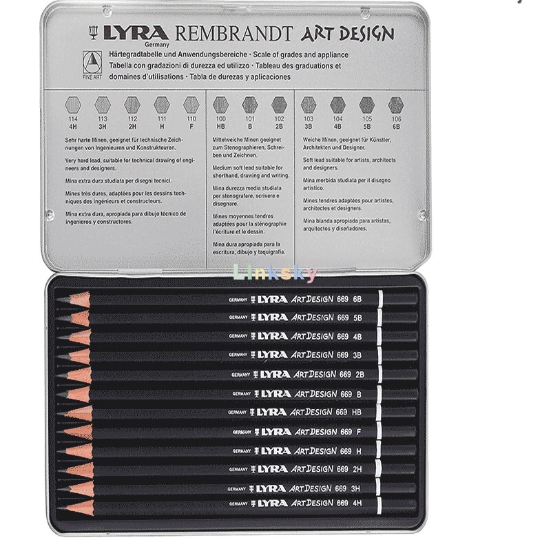 Lápices Lyra Rembrandt Art , 12 lápices de grafito... – Grandado