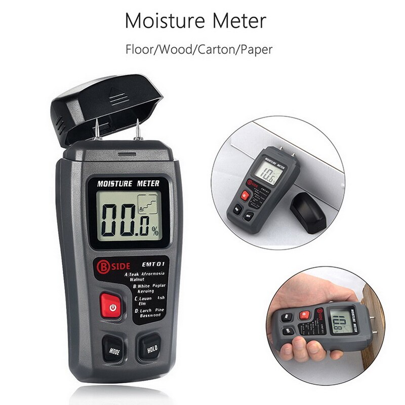 Digital Moisture Meter Pin Type Dampness Meter Woo... – Grandado