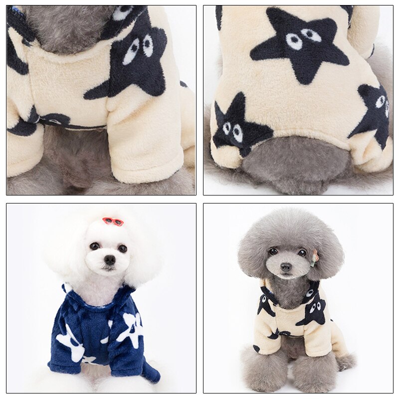 Warm Dog Clothes Pajamas Fleece Jumpsuit Winter Do... – Grandado