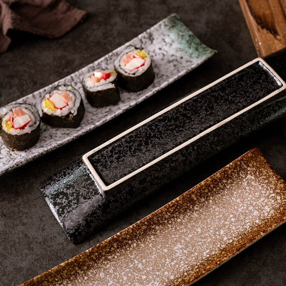 3pcs Japanese Style Ceramics Sushi Plate Rectangul... – Grandado