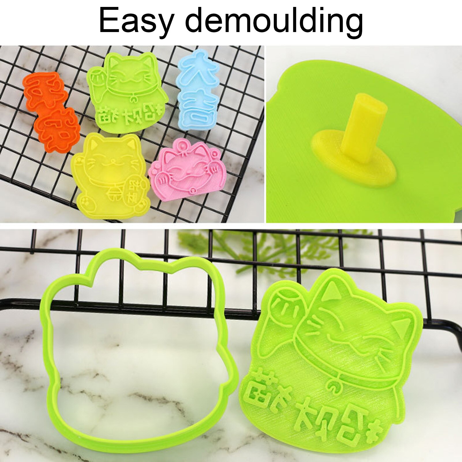 Leuke Diy Lucky Cat Cartoon Biscuit Cutter 3D Druk... – Grandado