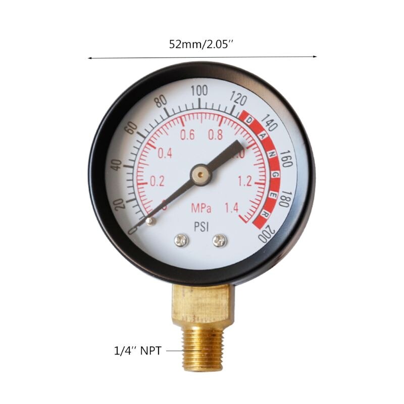 0-200 PSI Manometer Luft Messgerät für Luft Panzer... – Grandado