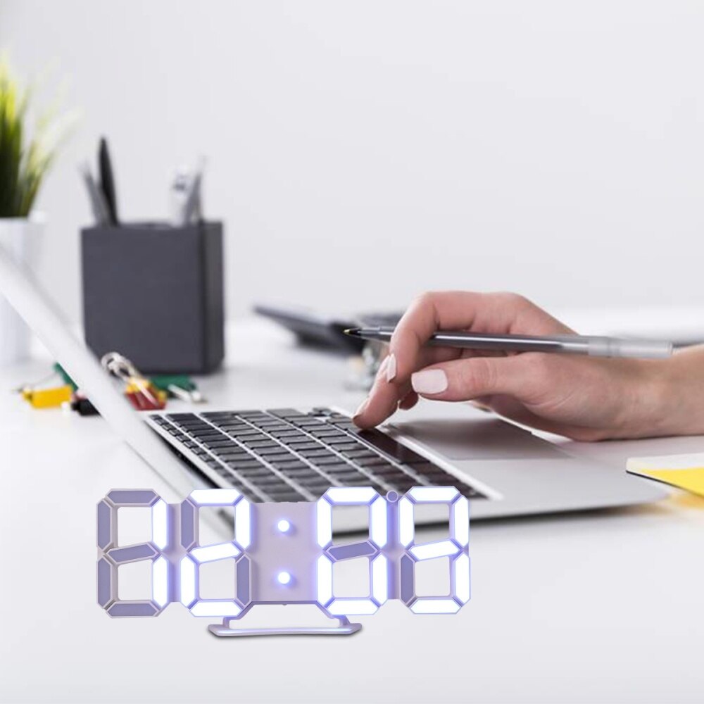 3D LED Digital Clock Wall Desk Alarm Clock USB Cha... – Vicedeal