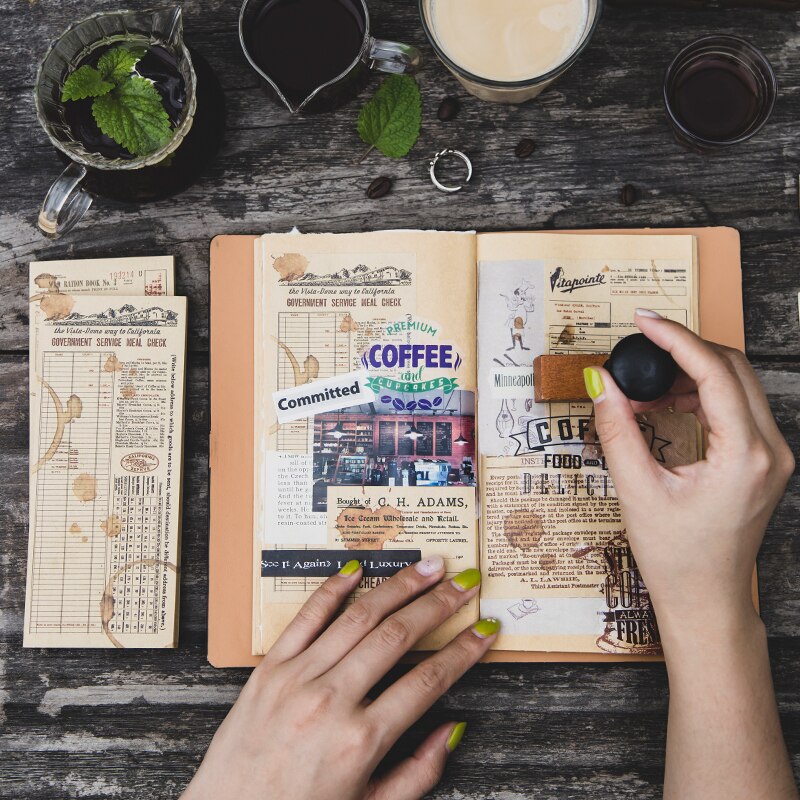 50Pages Vintage Coffee Stained Kraft Paper Memo Pa... – Grandado