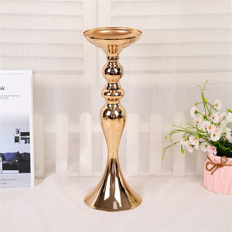 White Golden Silver Candle Metal Candlestick Flowe... – Vicedeal