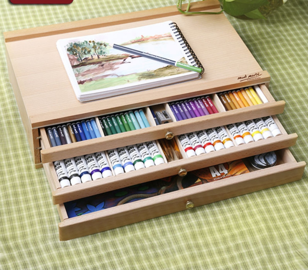 Artists Pastel Box Wood Drawer Desk Oil Paint Box ... – Grandado
