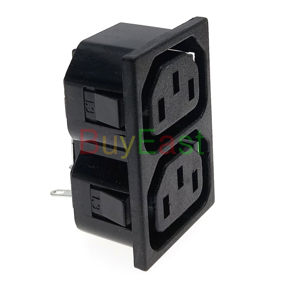 (Pack 3) IEC320 C13 Female 2-Way Panel Mount Power... – Vicedeal