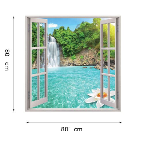 Waterfall 3D Window View Removable Wall Art Sticke... – Grandado